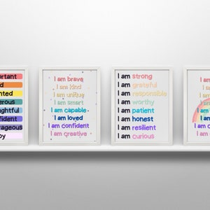 Positive Affirmations for Kids, Rainbow Affirmations Print ...