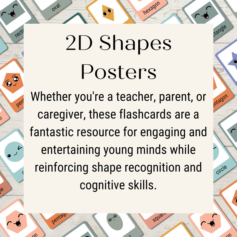 Boho 2D Shapes Poster, Educational Wall Decor, Neutral Printable Shapes ...