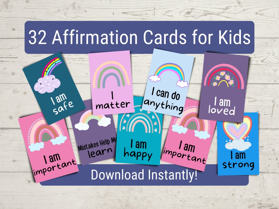 Motivational, Positivity, and Daily Affirmation Cards, Kids Positivity ...