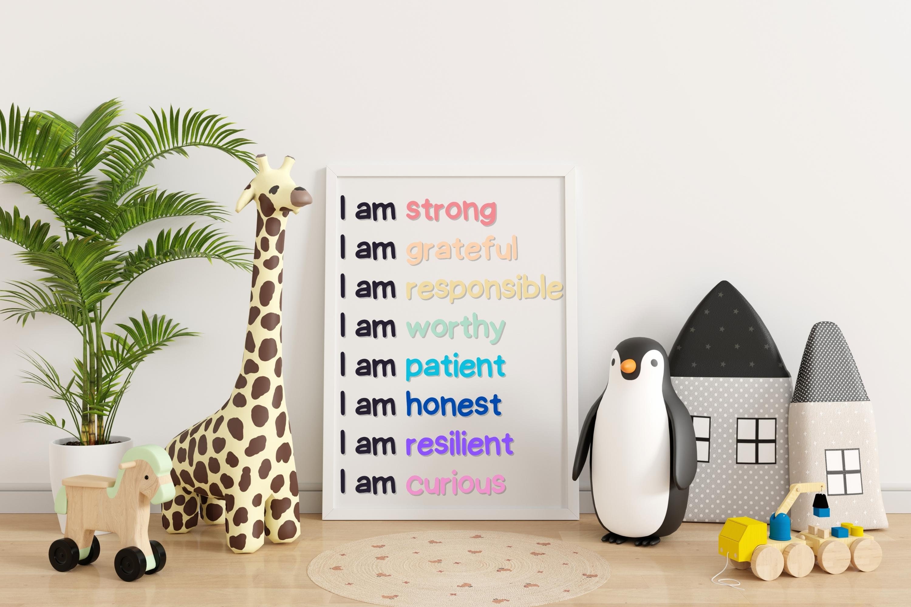 Positive Affirmations for Kids, Rainbow Affirmations Print ...