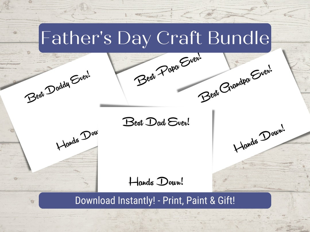 Father's Day Handprint Craft Bundle, DIY Father's Day Gift, Kid's Gift ...