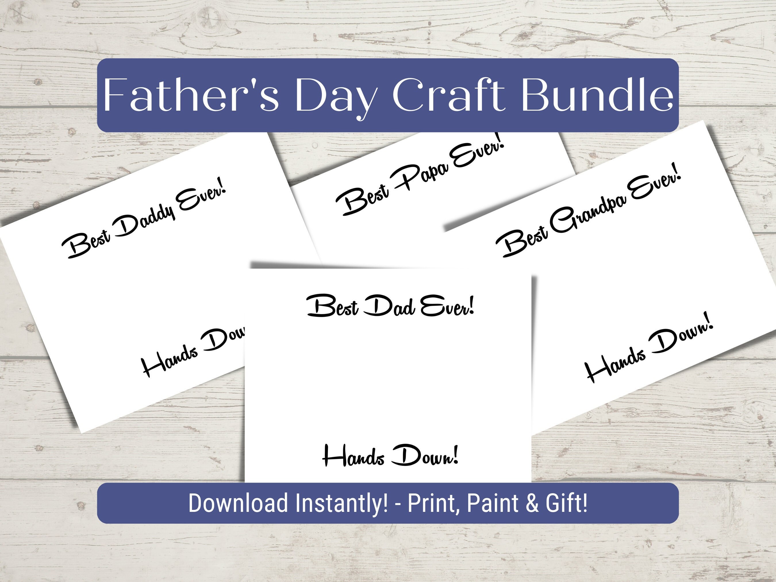 Father's Day Handprint Craft Bundle, DIY Father's Day Gift, Kid's Gift ...