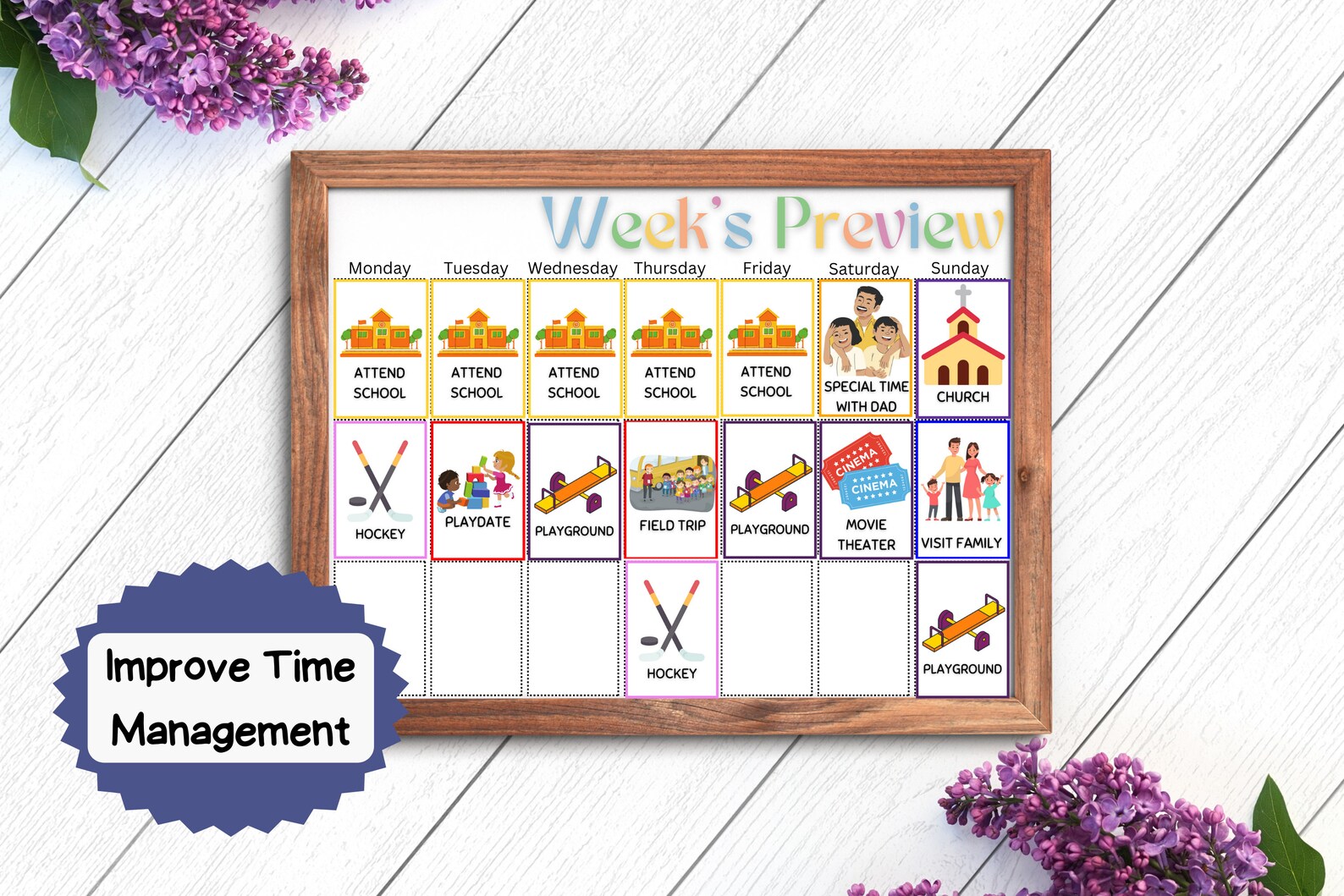 Daily Routine for Kids, Daily Routine Chart, Visual Responsibility ...