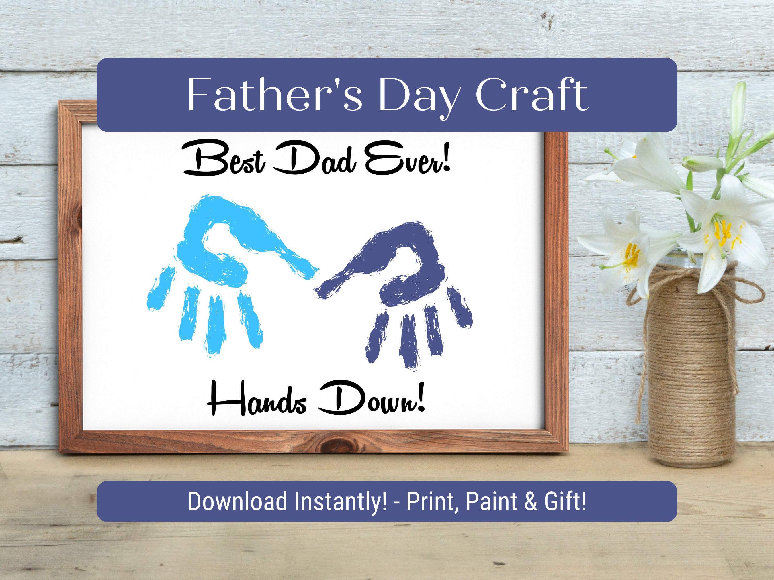 Father's Day Handprint Craft Bundle, DIY Father's Day Gift, Kid's Gift ...