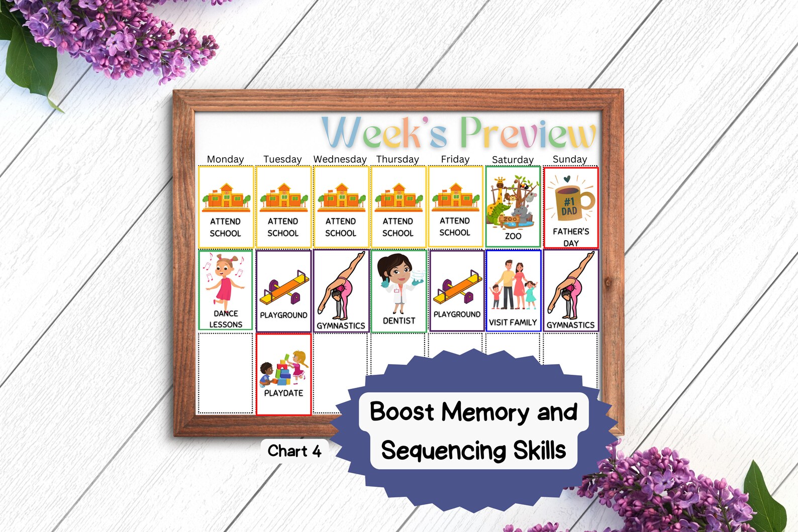 Daily Routine for Kids, Daily Routine Chart, Visual Responsibility ...