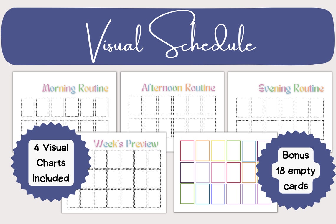 Daily Routine for Kids, Daily Routine Chart, Visual Responsibility ...