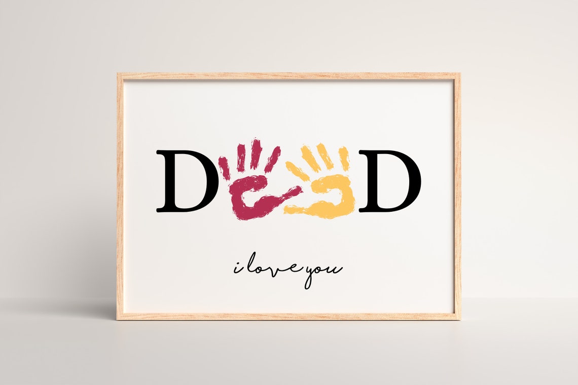 DAD Handprint Footprint Art Craft Father's Day Gift for - Etsy