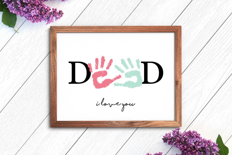 DAD Handprint Footprint Art Craft, Father's Day Gift for Dad, DIY Baby ...
