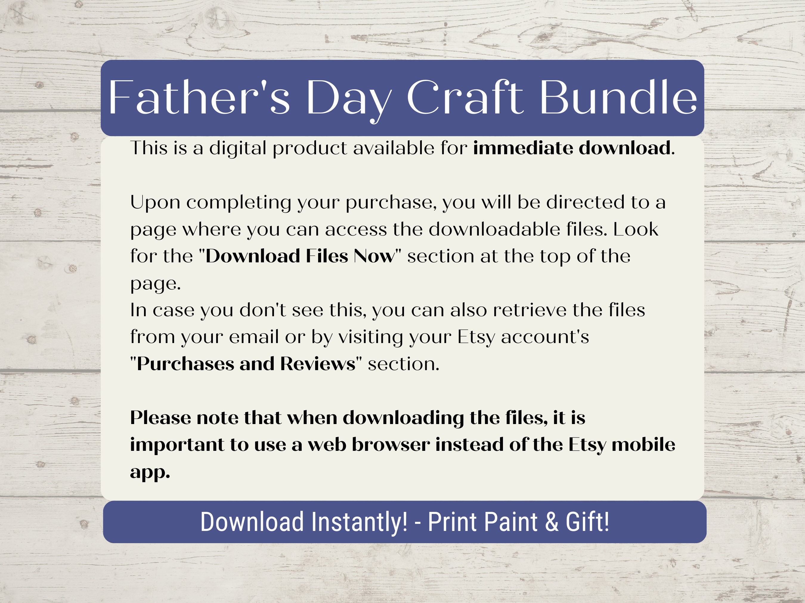 Father's Day Handprint Craft Bundle, DIY Father's Day Gift, Kid's Gift ...