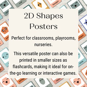 Boho 2D Shapes Poster, Educational Wall Decor, Neutral Printable Shapes ...