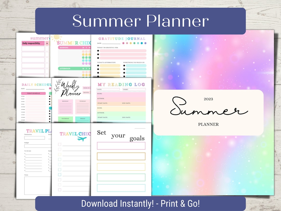 Printable Summer Planner for Kids 2023 Summer Schedule - Etsy