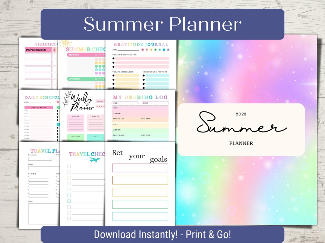 Printable Summer Planner for Kids 2023 Summer Schedule - Etsy