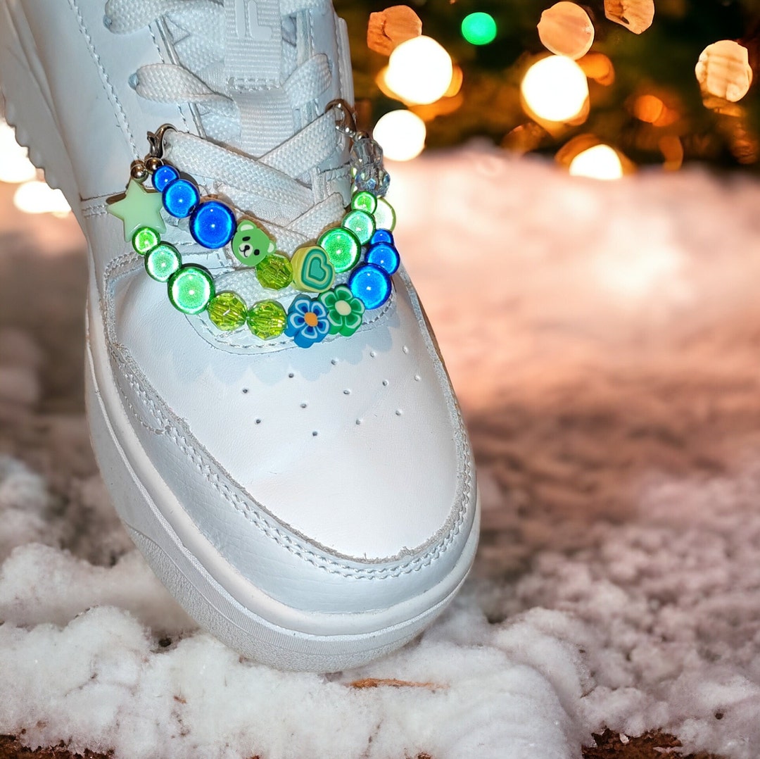 Reflective Shoewelry Beaded Shoe Chain Reflector for Shoes Cute Flower ...