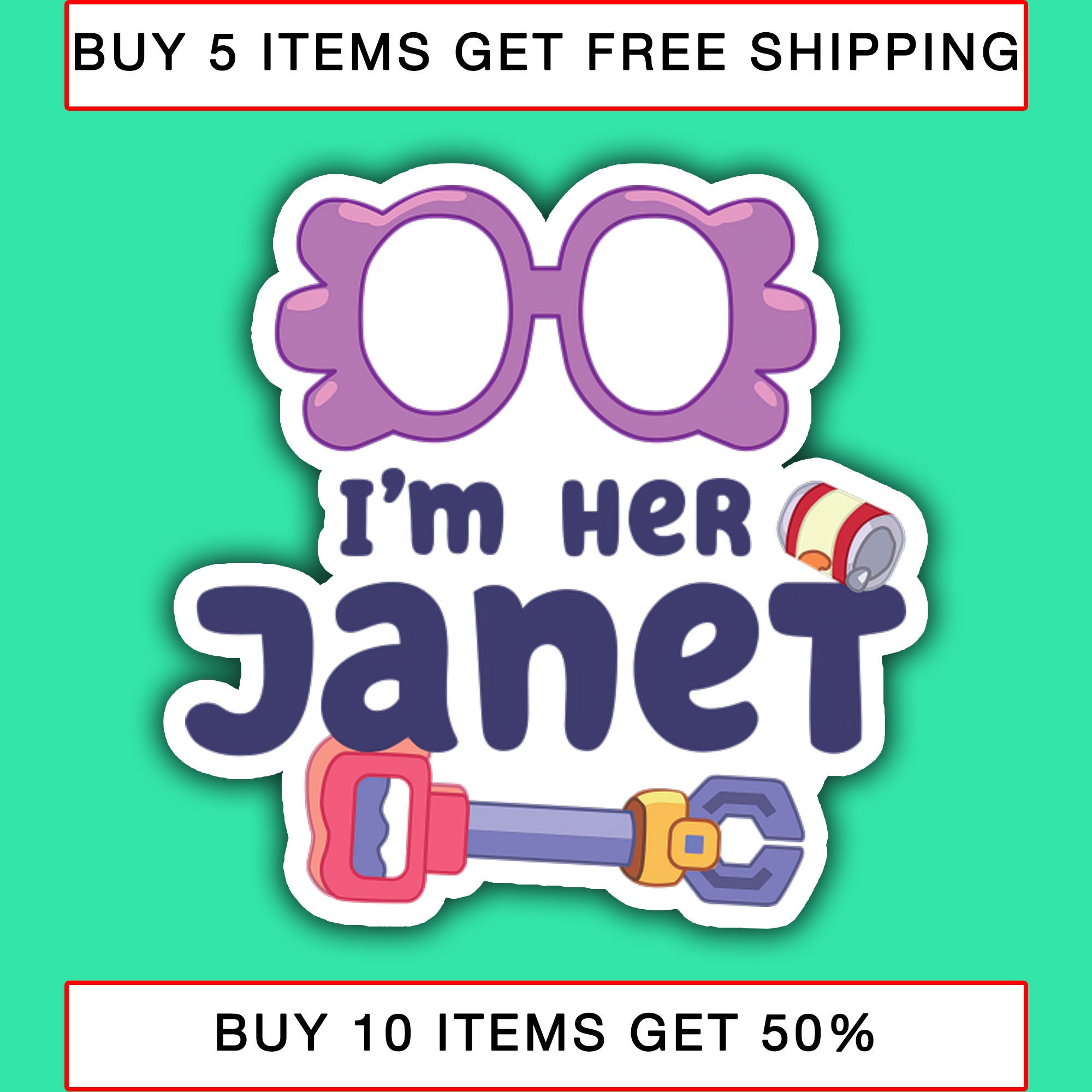 I'm Her Janet Stickers Bluey Family Stickers Car - Etsy