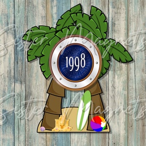 Custom Cruise, Castaway Cay, DCL Palm Tree Porthole, Cruise Magnet ...