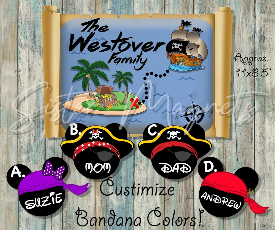 Custom Cruise, DCL Pirates Life for Me Treasure Map, Mickey Pirate ...
