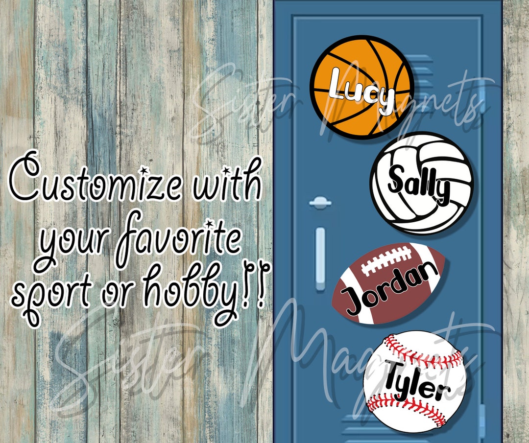 Custom Locker Magnets, Sports Locker Decor, Name Locker Magnet, Locker ...