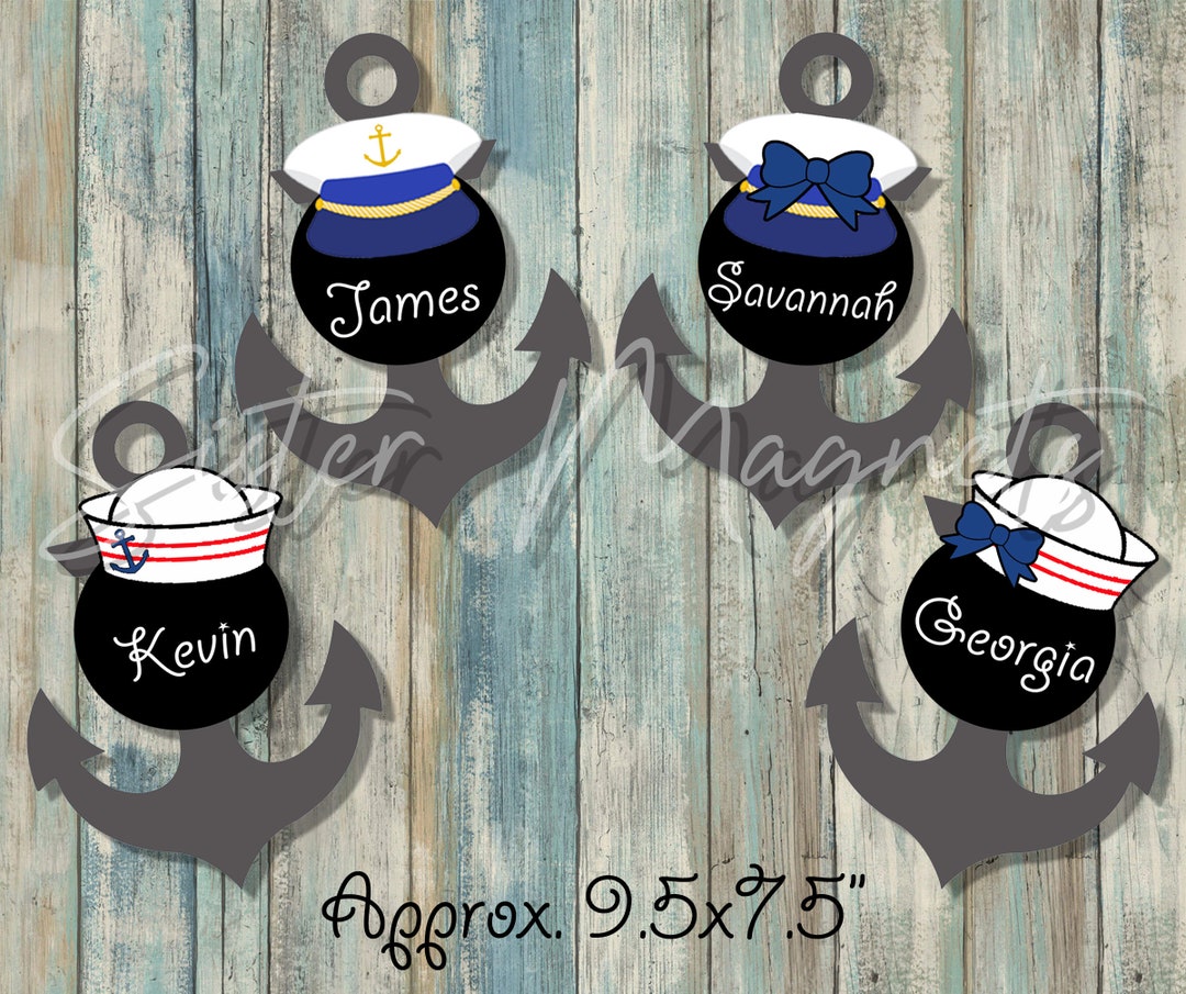 Custom Cruise, Sailor Captain Anchor Cruise Ship Door Magnets, Door ...