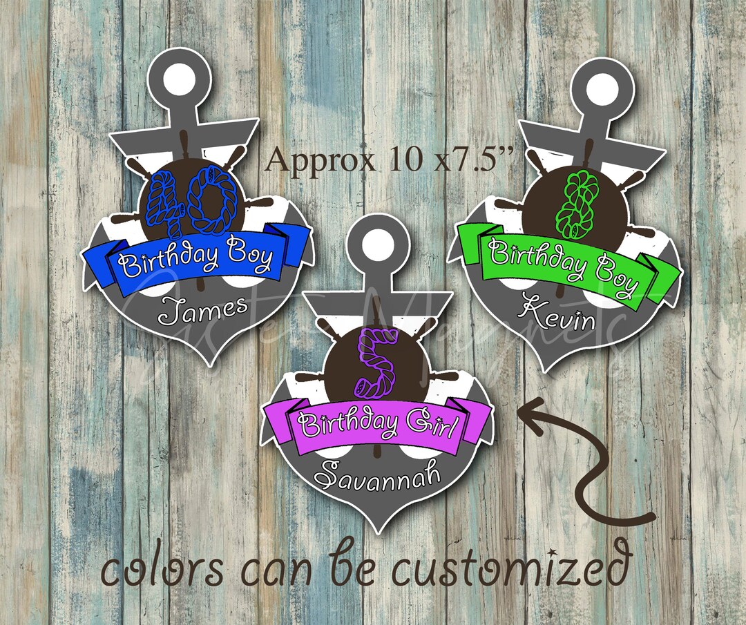 Custom Cruise, Birthday Cruise Magnet, Anchor, DCL, RCC, Happy Birthday ...