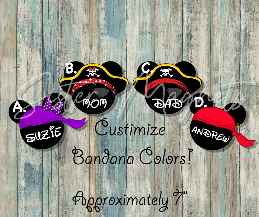 Custom Cruise, DCL Pirates Life for Me Cruise Magnets, Pirate Mickey ...