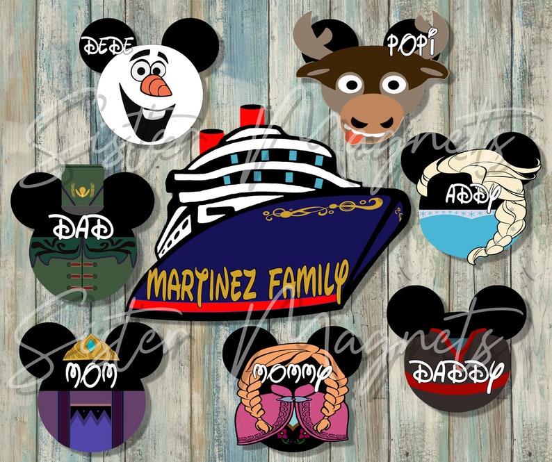 Custom Cruise, DCL Frozen Inspired Cruise Ship Door Magnets, Family Set ...