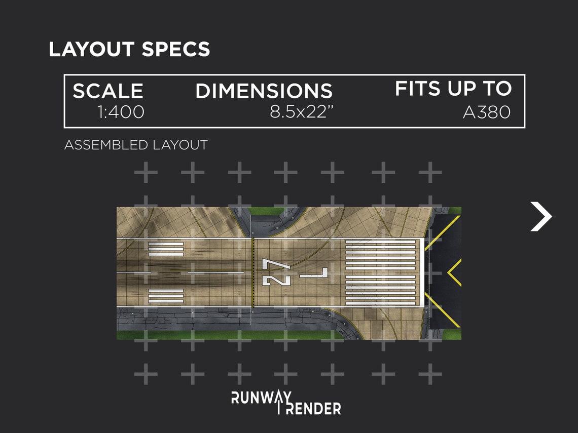 1:400 Scale Airport Layout | Digital Download | Model Airport Runway ...