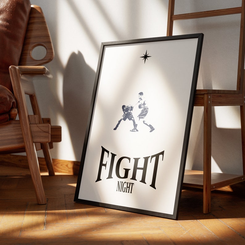 Boxing Poster, Sport Print, Boxing Gifts, Dorm Room Decor, Minimalist ...