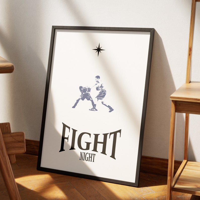 Boxing Poster, Sport Print, Boxing Gifts, Dorm Room Decor, Minimalist ...