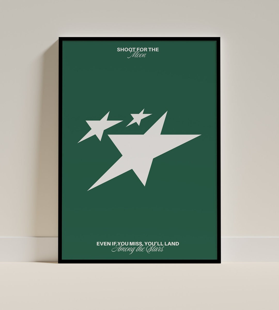 Green & White Poster, Bedroom Wall Art, Green Poster, Inspirational ...