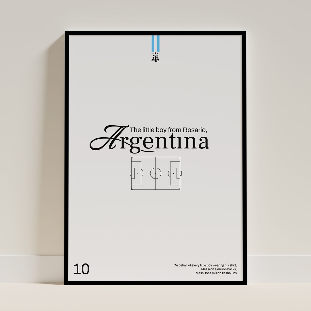Lionel Messi Poster, Argentina Soccer Print, Football Gifts, Sports ...