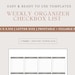 Weekly Organizer Checkbox List, Printable and Fillable PDF, Weekly ...