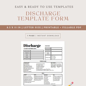 Discharge Planning Template, Fillable and Printable PDF, Medical ...
