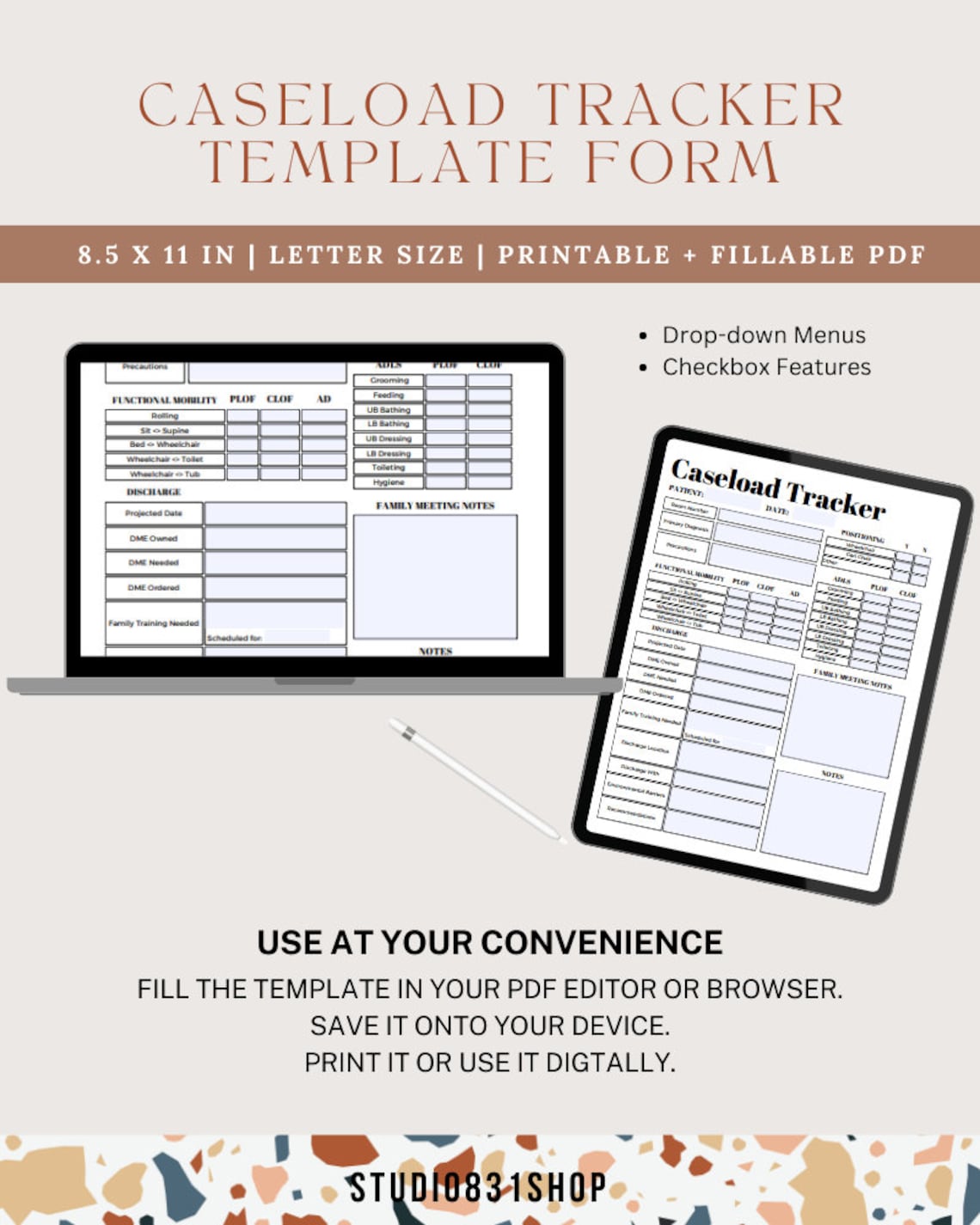 Caseload Tracker Template, Fillable and Printable PDF, Medical Notes ...