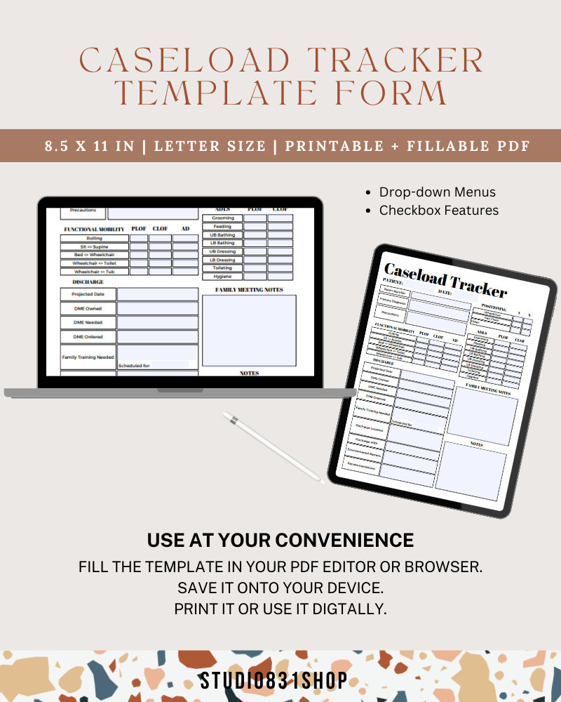 Caseload Tracker Template, Fillable and Printable PDF, Medical Notes ...