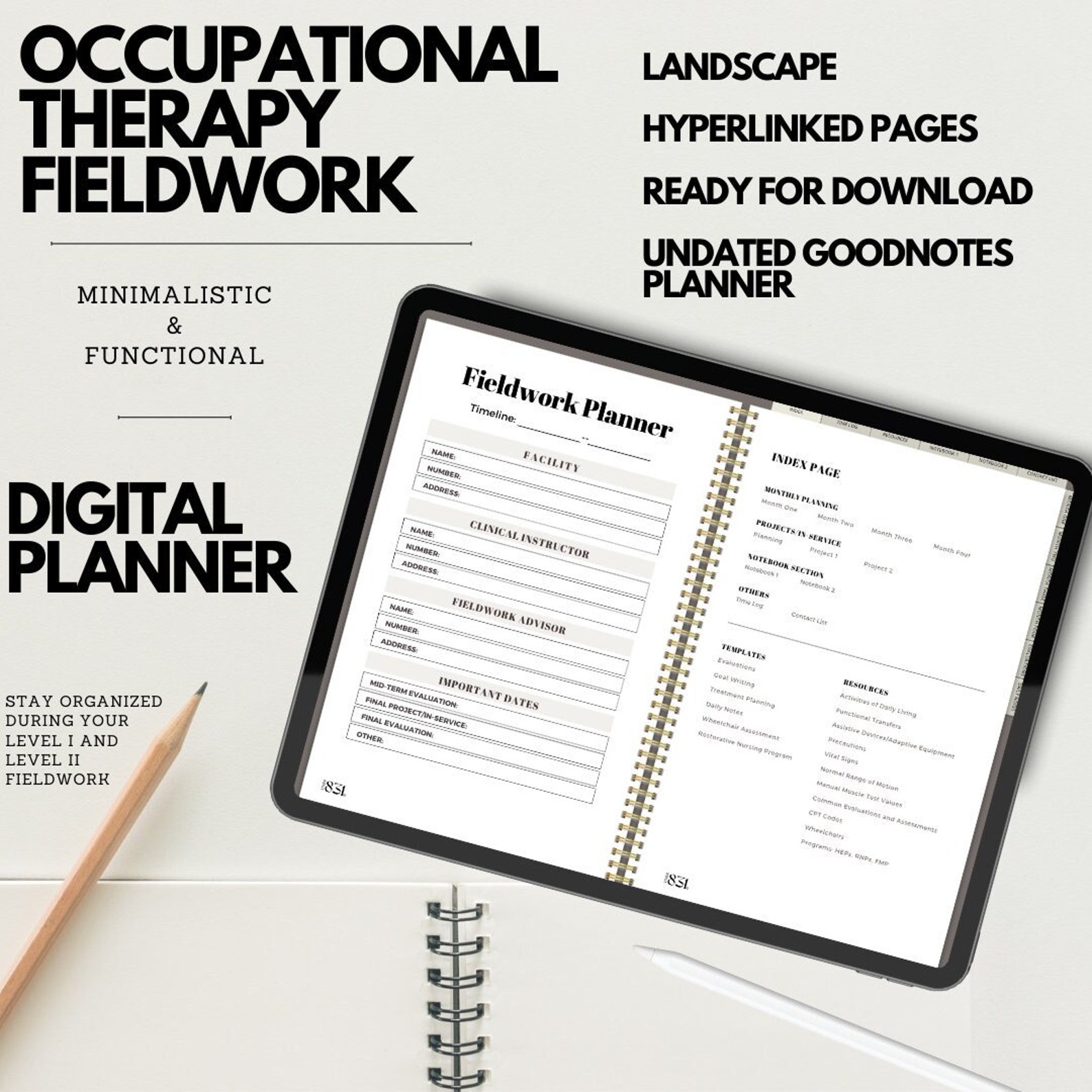 Occupational Therapy Fieldwork Planner, Guide for OT Students on Their ...