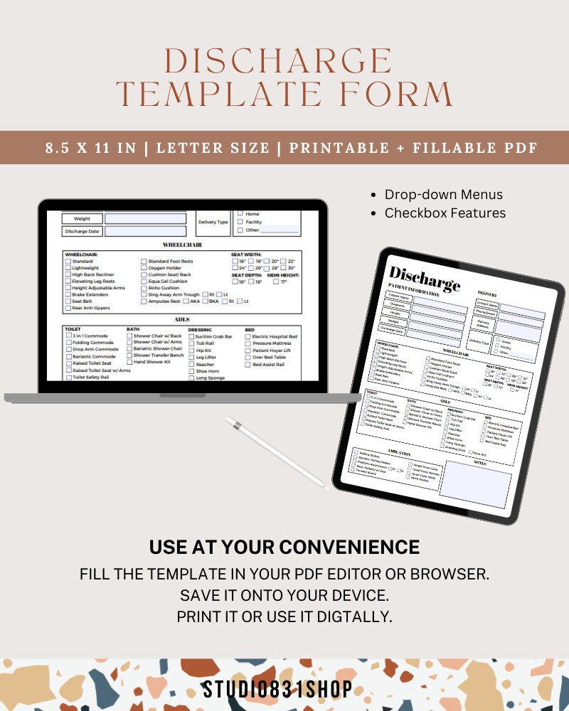 Discharge Planning Template, Fillable and Printable PDF, Medical ...