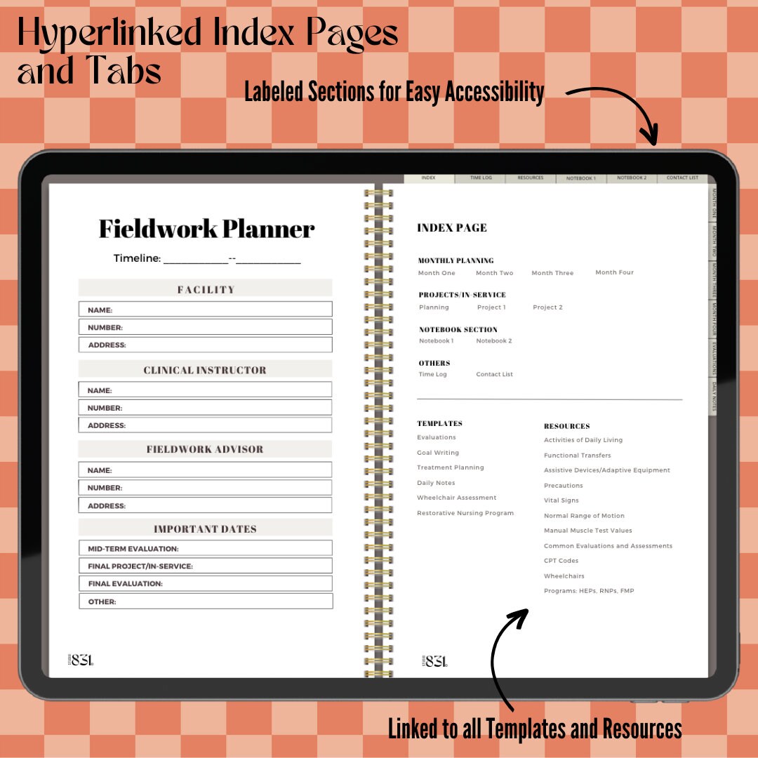 Occupational Therapy Fieldwork Planner, Guide for OT Students on Their ...
