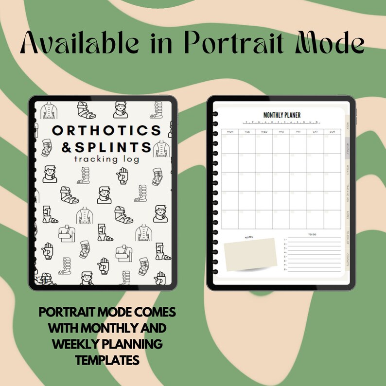 Orthotics and Splints Tracking Log, Goodnotes Digital Planner ...