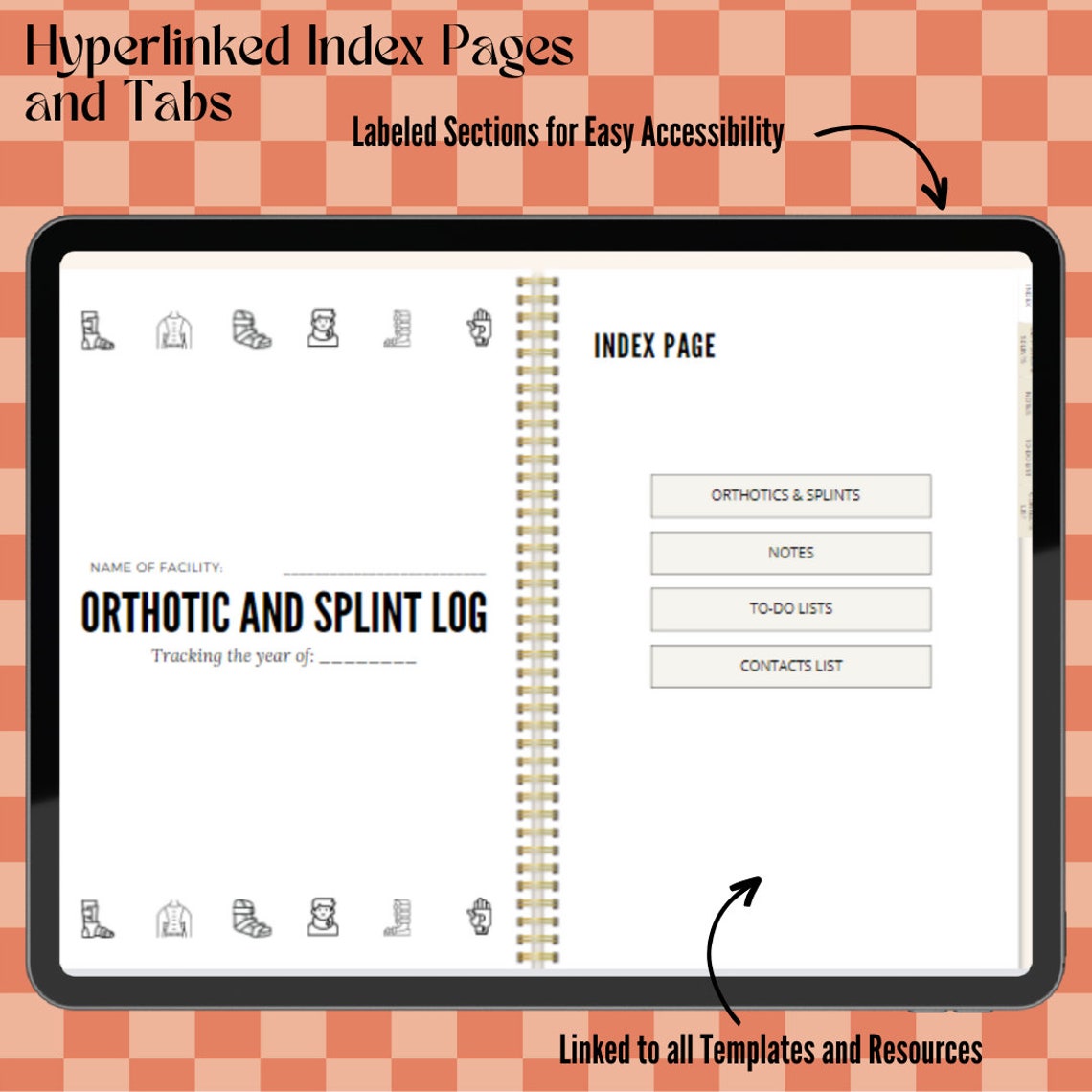 Orthotics and Splints Tracking Log, Goodnotes Digital Planner ...