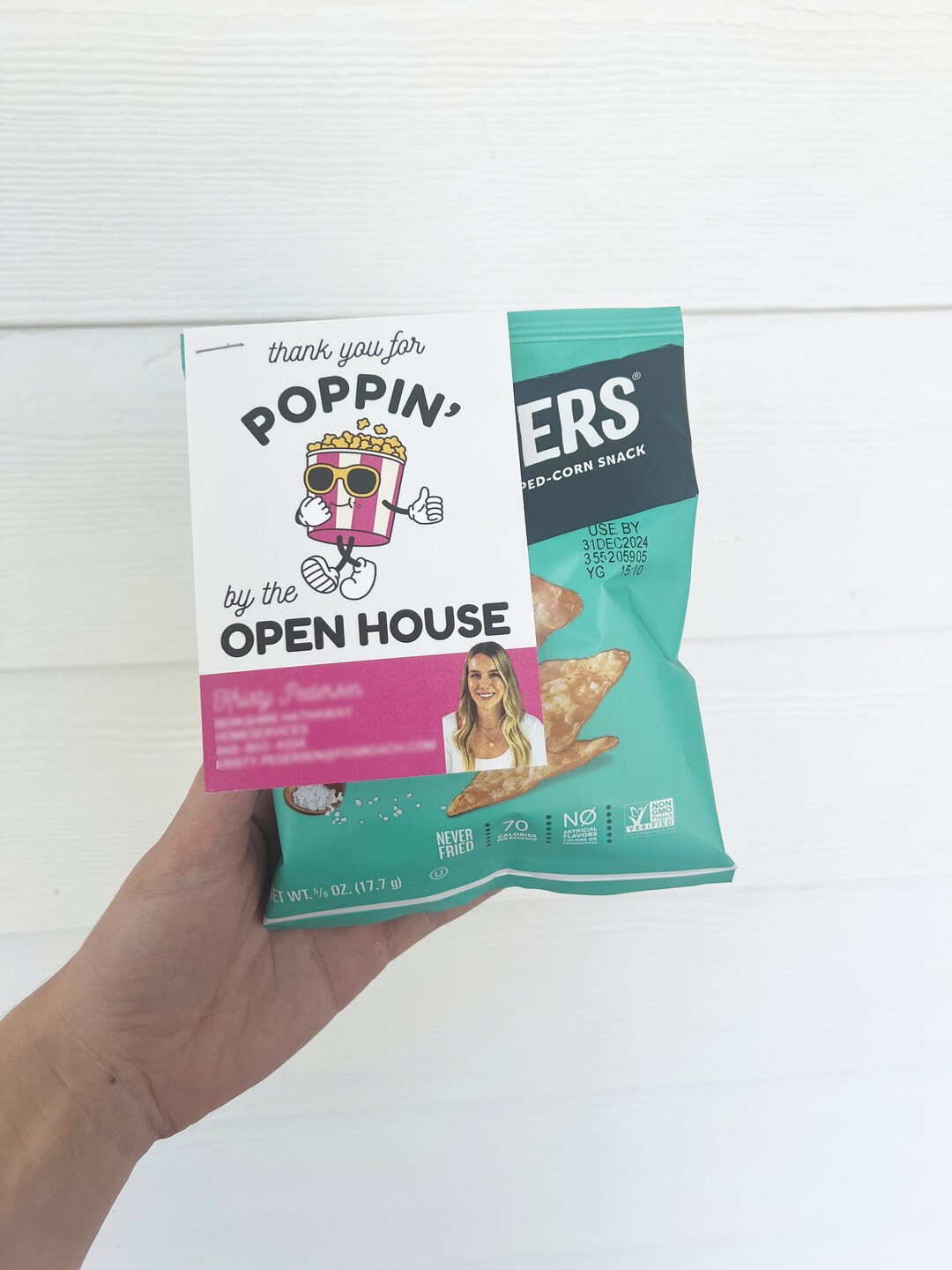 Open House Popcorn Gift Tag for Real Estate Agents, Thanks for Poppin ...