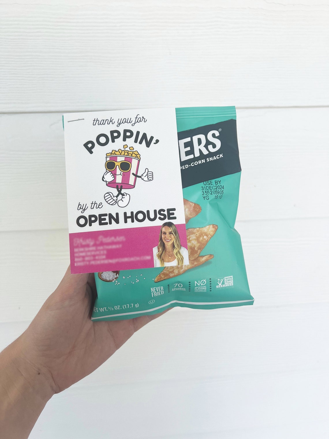 Open House Popcorn Gift Tag for Real Estate Agents, Thanks for Poppin ...