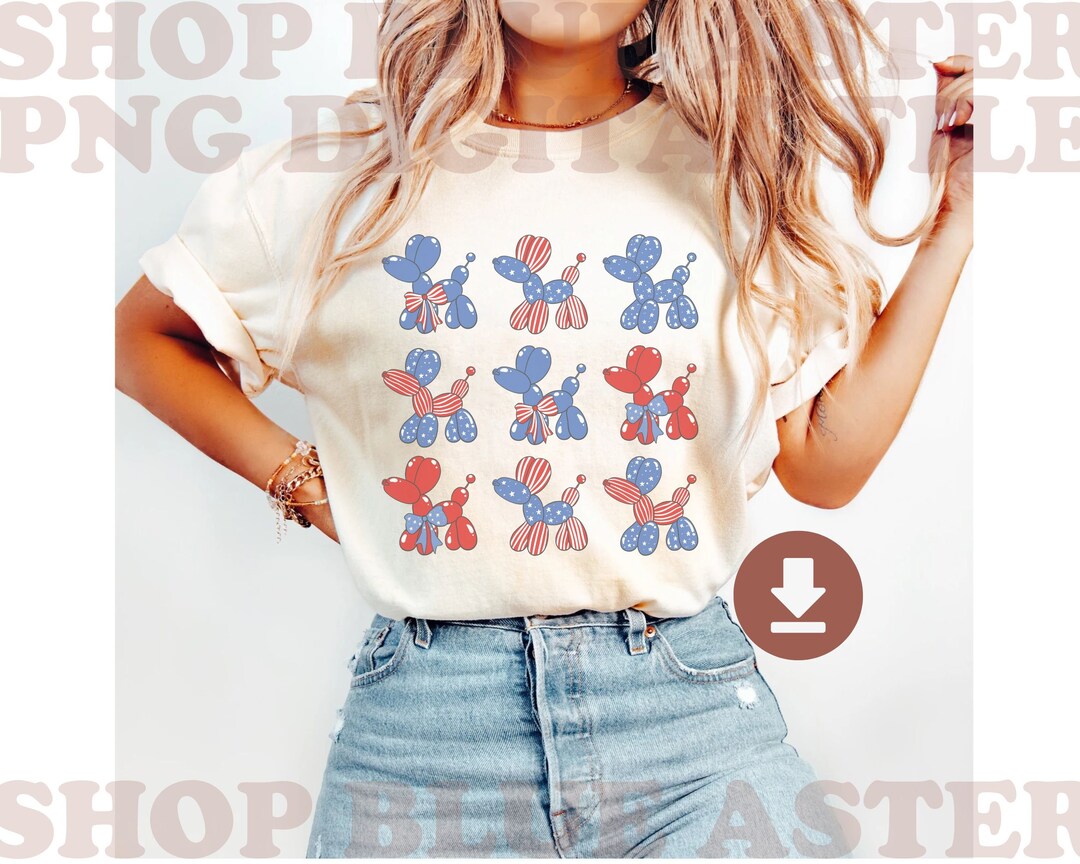 July 4th Dog Balloon Design - PNG Digital Download - Etsy
