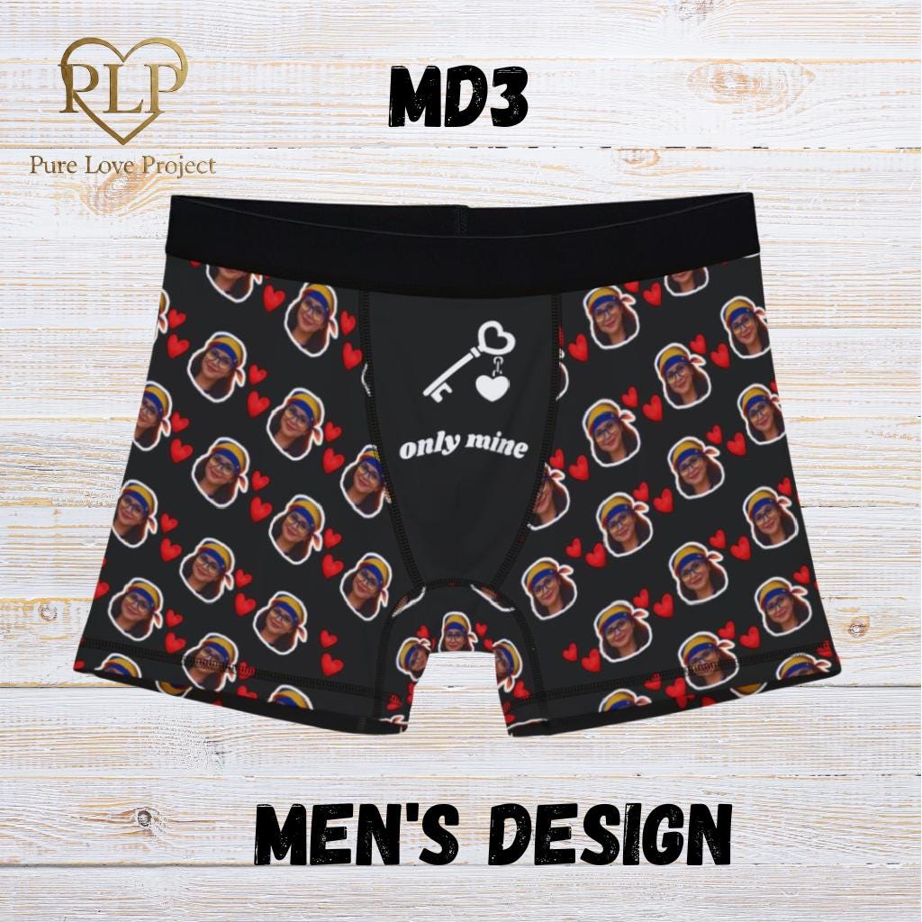 Personalized Boxer Briefs With Photo for Couples, Custom Photo ...