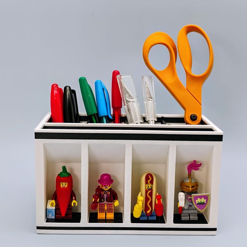 Desk Organizer With LEGO® Minifigure Display – Pen & Tool Holder, Gift ...