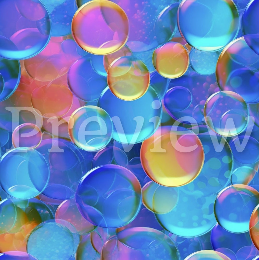 Seamless Rainbow Bubbles Digital Repeating Tile Pattern - Etsy