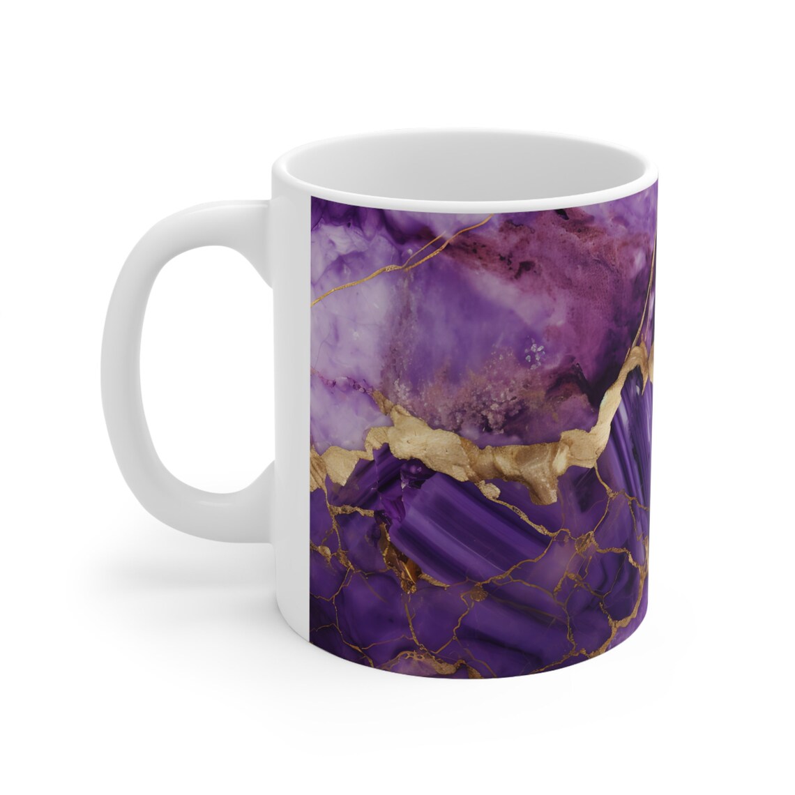 Purple Mug, Marble Mug, Purple and Gold Marble Mug, Purple and Gold ...