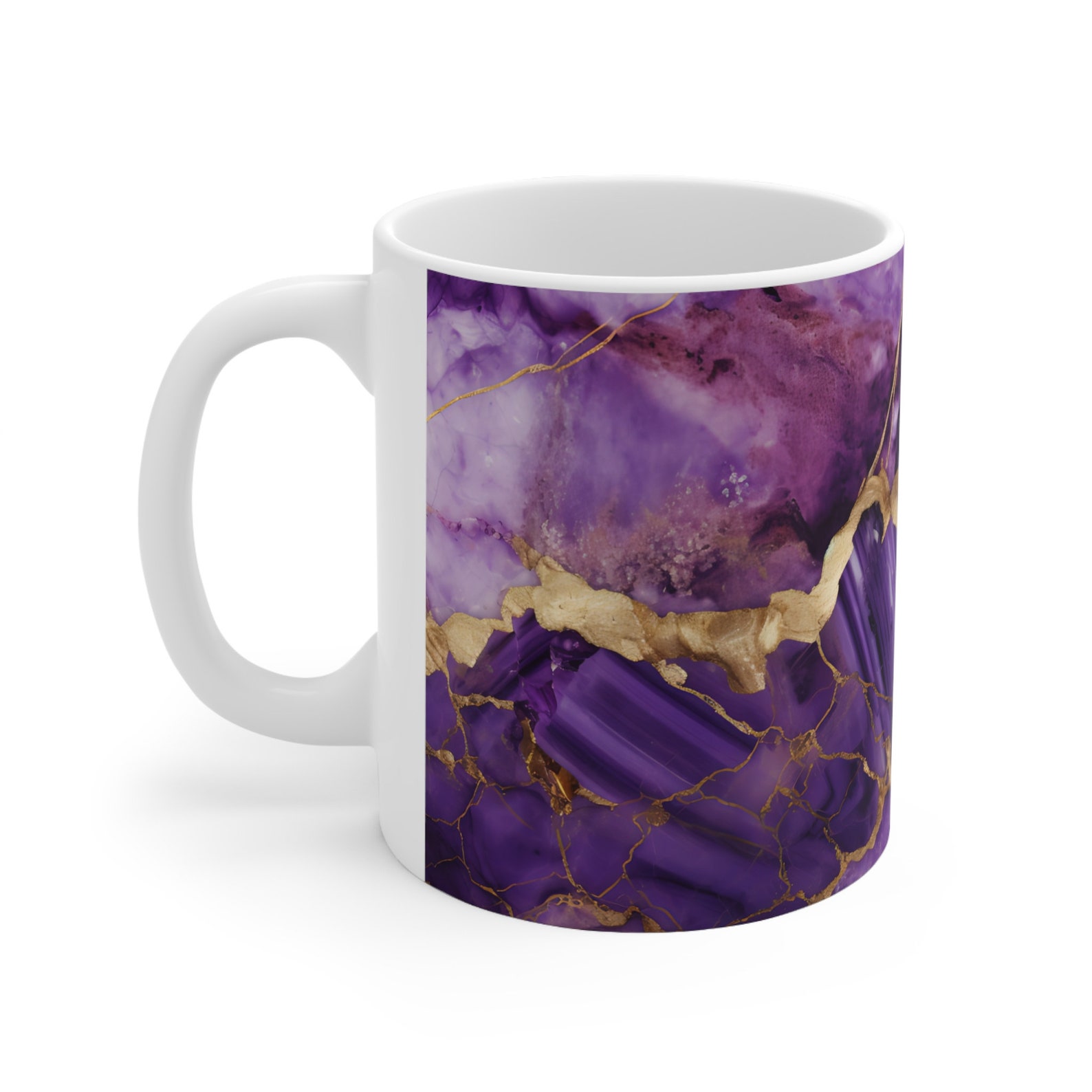 Purple Mug, Marble Mug, Purple and Gold Marble Mug, Purple and Gold ...