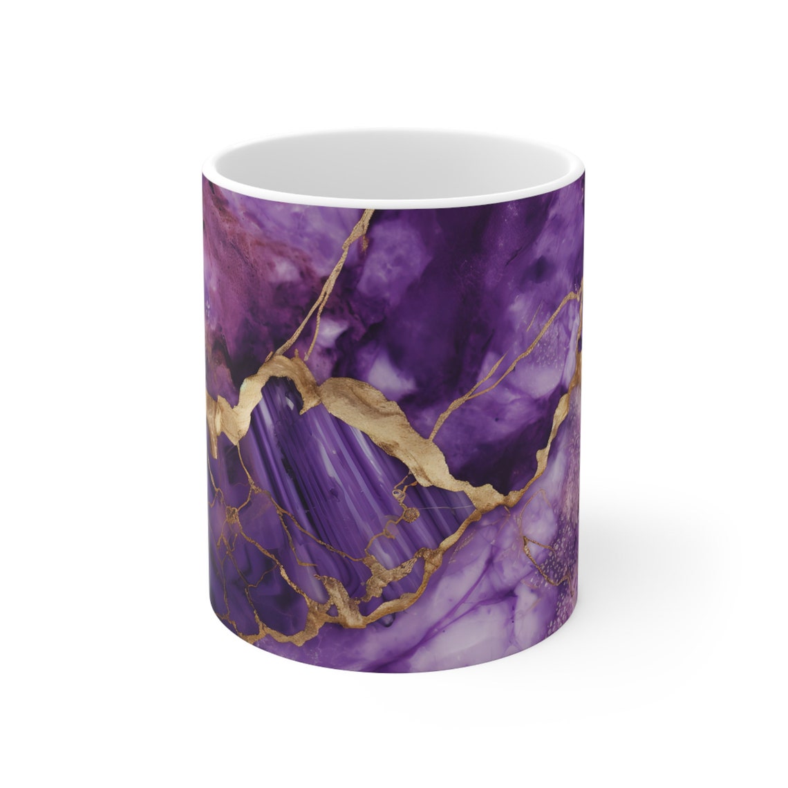 Purple Mug, Marble Mug, Purple and Gold Marble Mug, Purple and Gold ...
