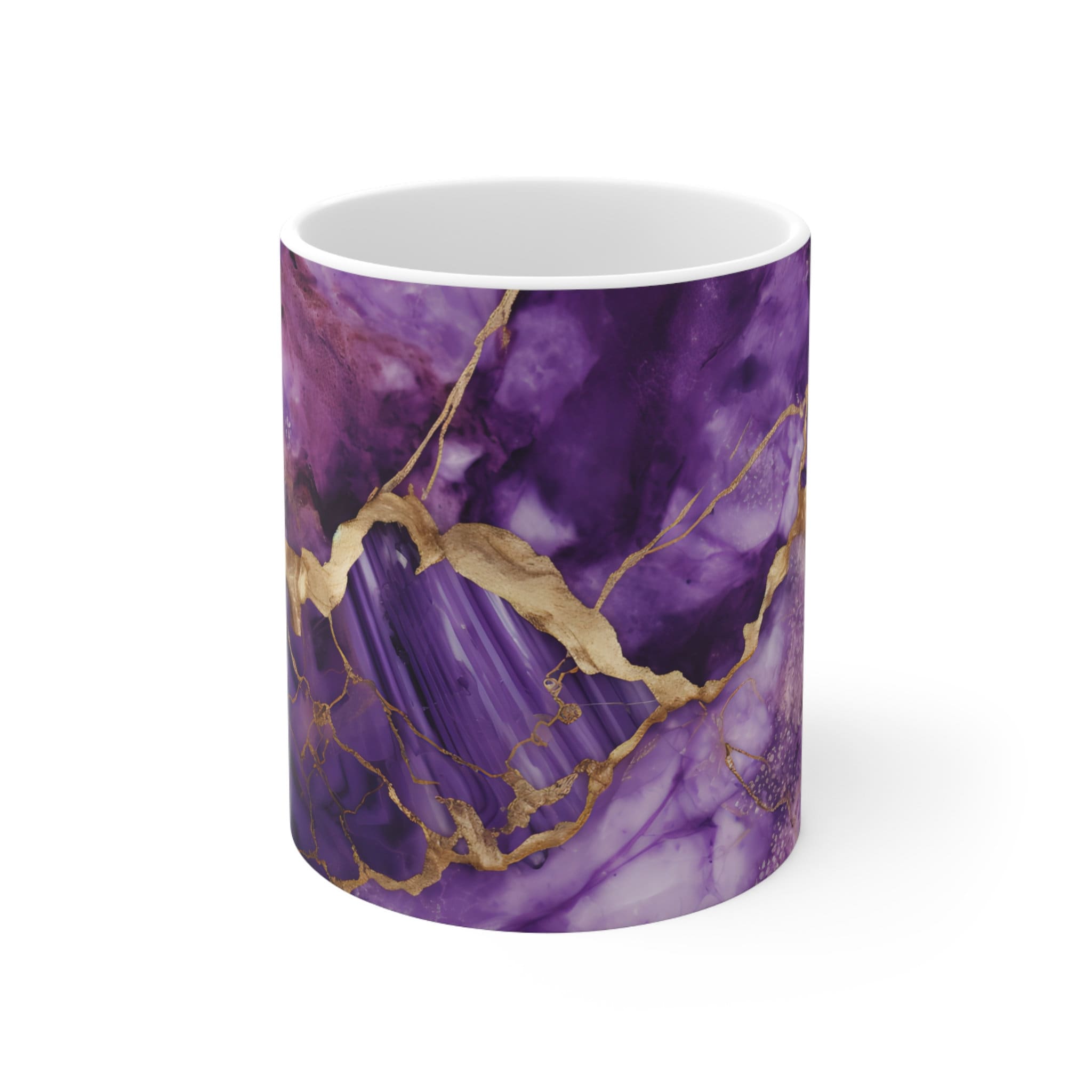 Purple Mug, Marble Mug, Purple and Gold Marble Mug, Purple and Gold ...