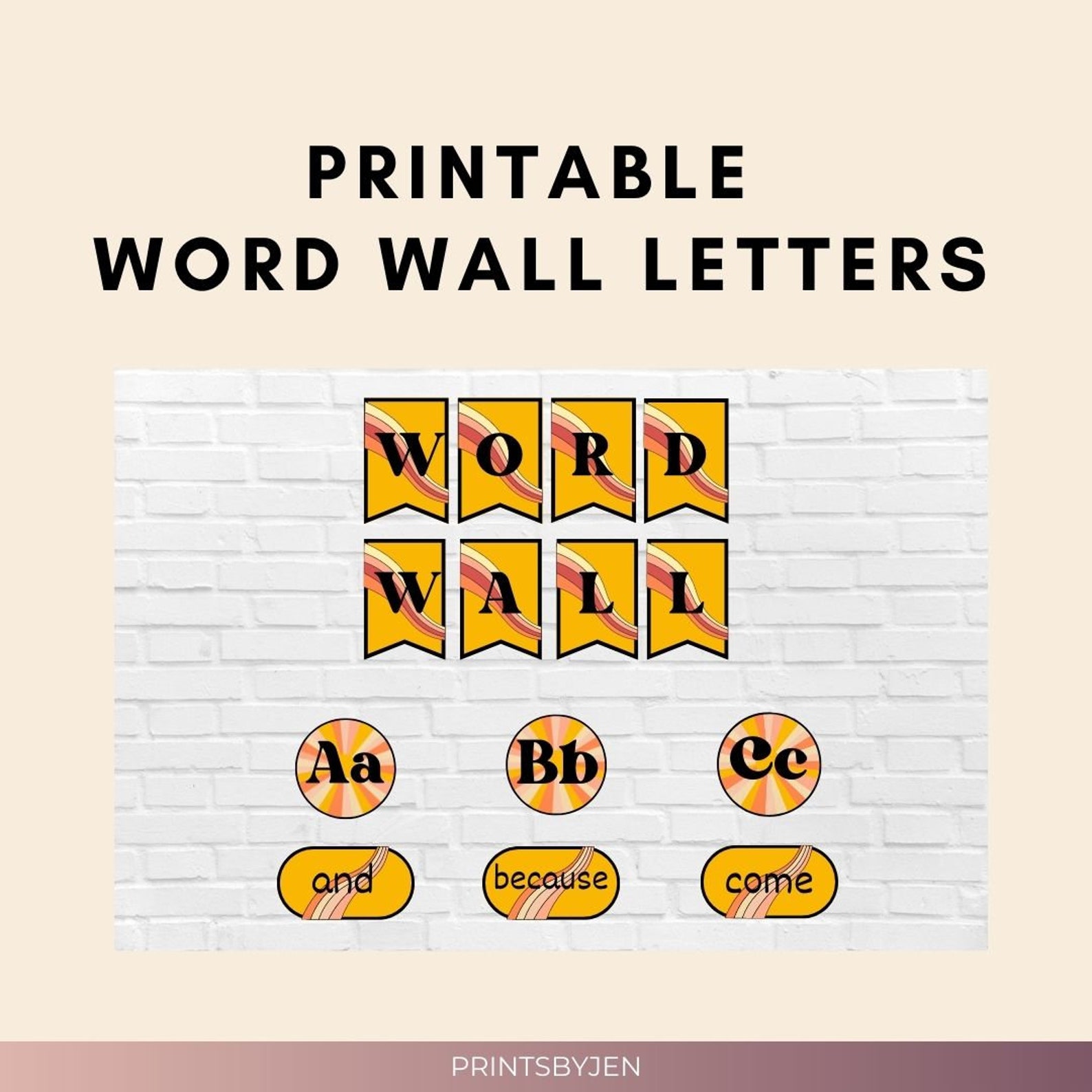 TEACHER Classroom Word Wall/groovy and Retro Classroom Decorations/word ...